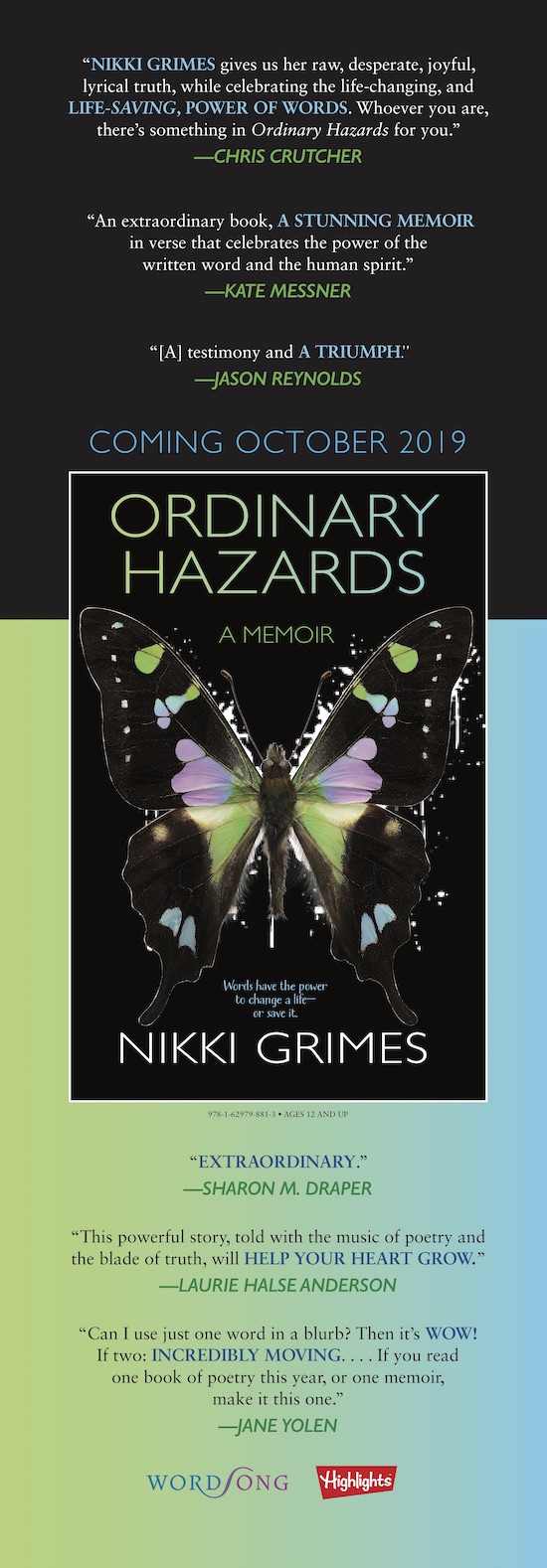 Exclusive Cover Reveal + Giveaway: ORDINARY HAZARDS by Nikki Grimes